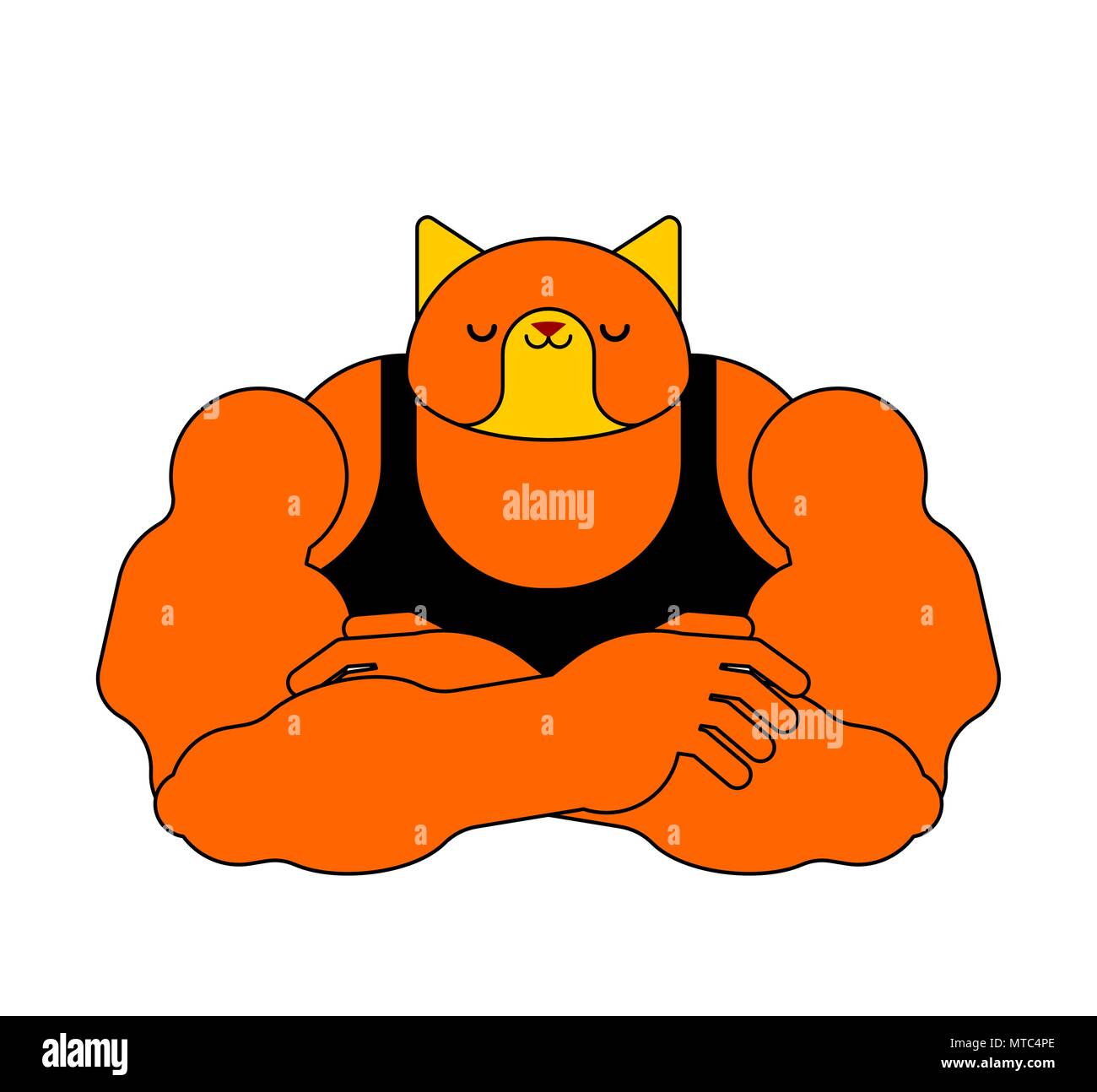 Cat strong animal. Brutal pet. Vector illustration Stock Vector Image ...