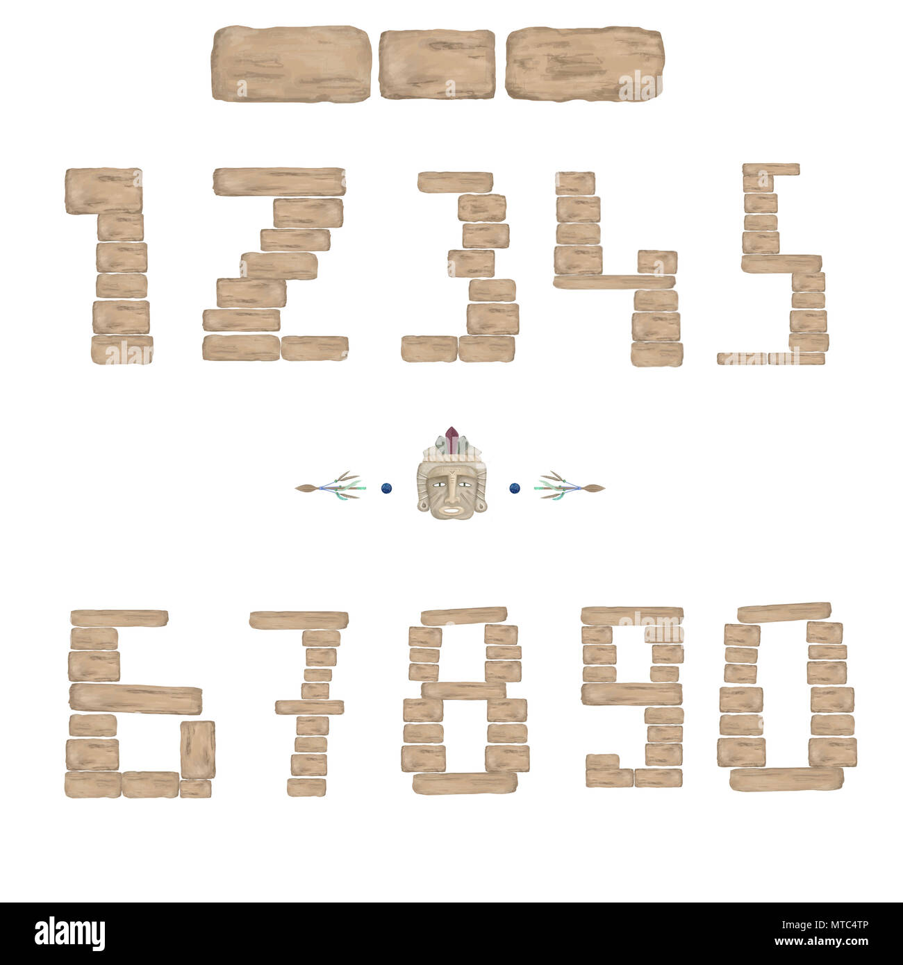 graphics set numbers for design ideas stone style tribal elements on ...