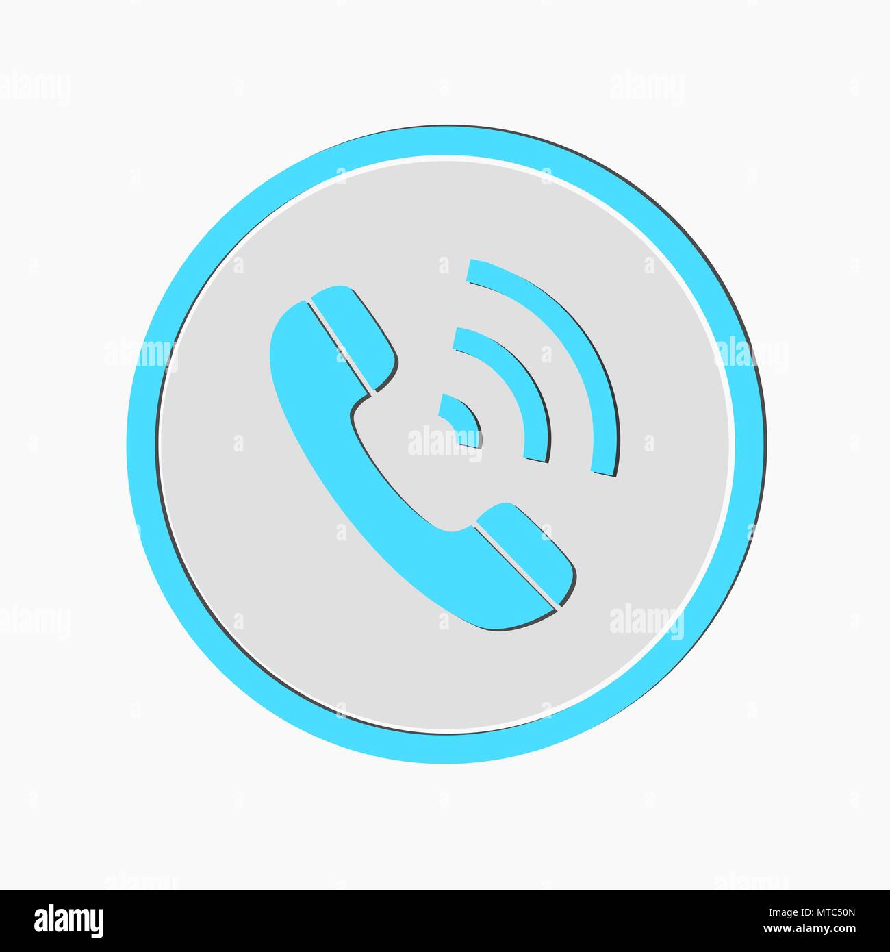 Phone Call vector icon. Style is flat rounded symbol, blue color ...
