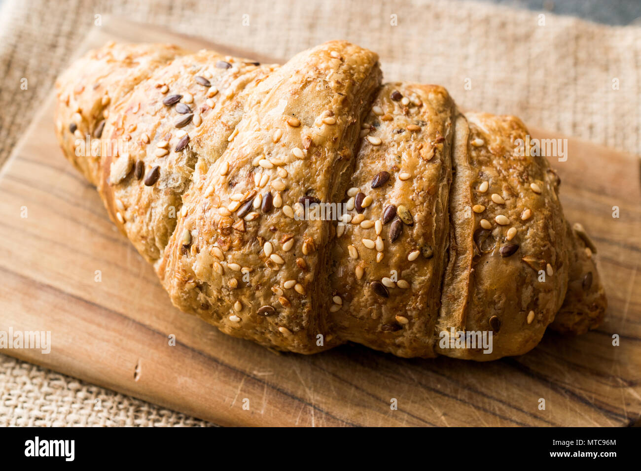 Whole Grain Gluten Free Rye Croissants with Kernel Seeds. Healthy bakery food Stock Photo - Alamy