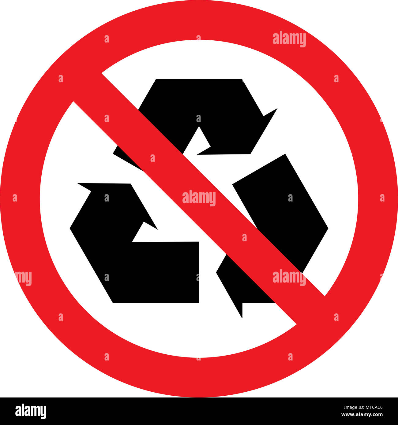 No recycling allowed sign Stock Photo - Alamy