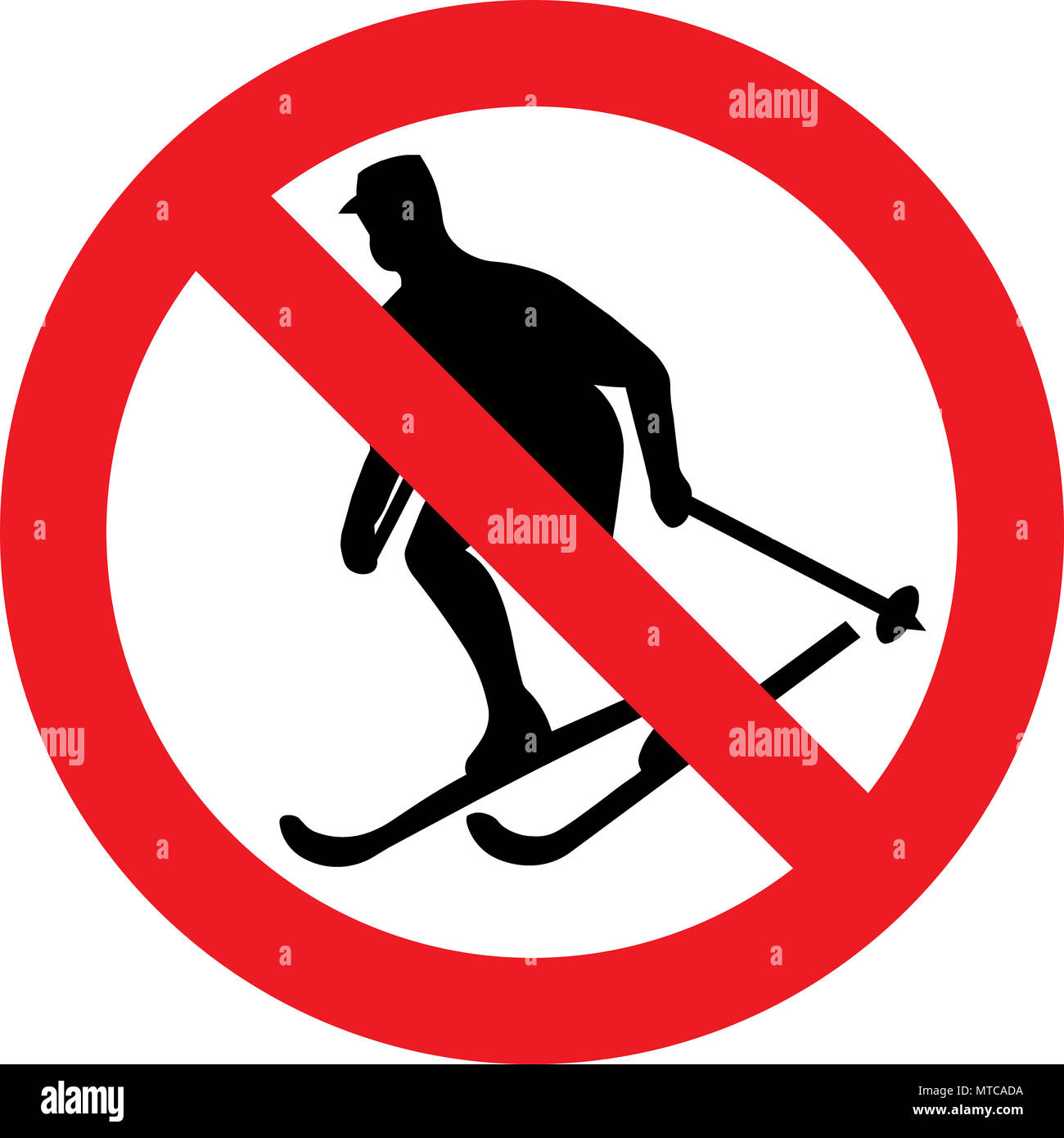No ski allowed sign Stock Photo - Alamy