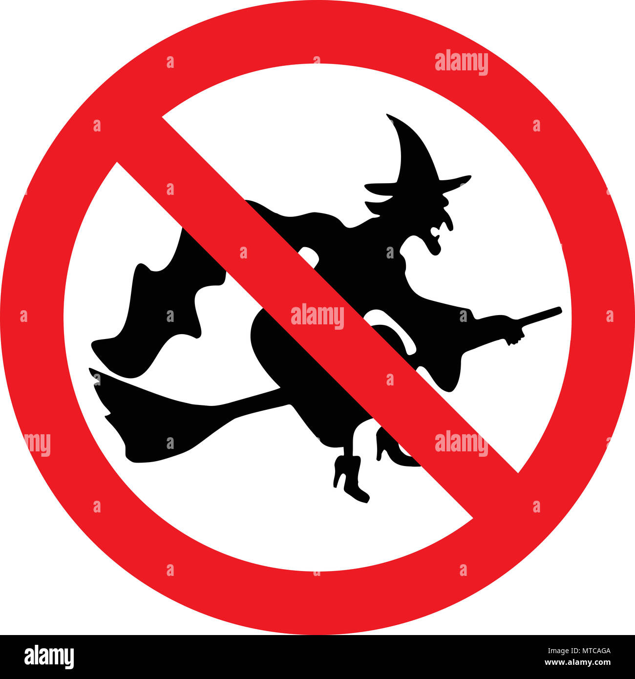 No witches allowed sign Stock Photo - Alamy