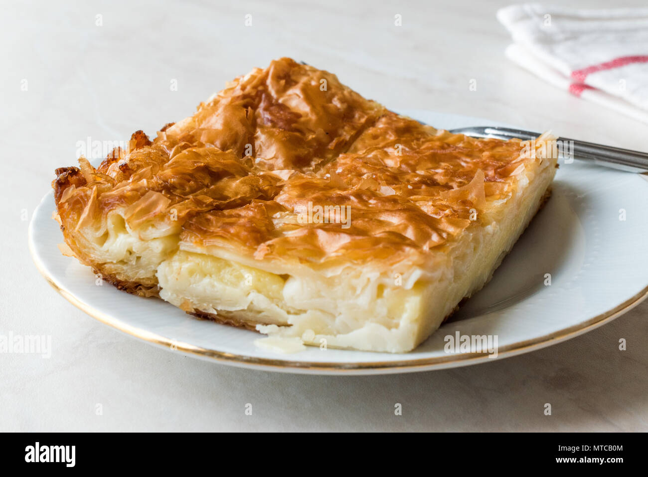 Turkish Su Boregi / Tabla borek or burek. Traditional Food Stock Photo ...