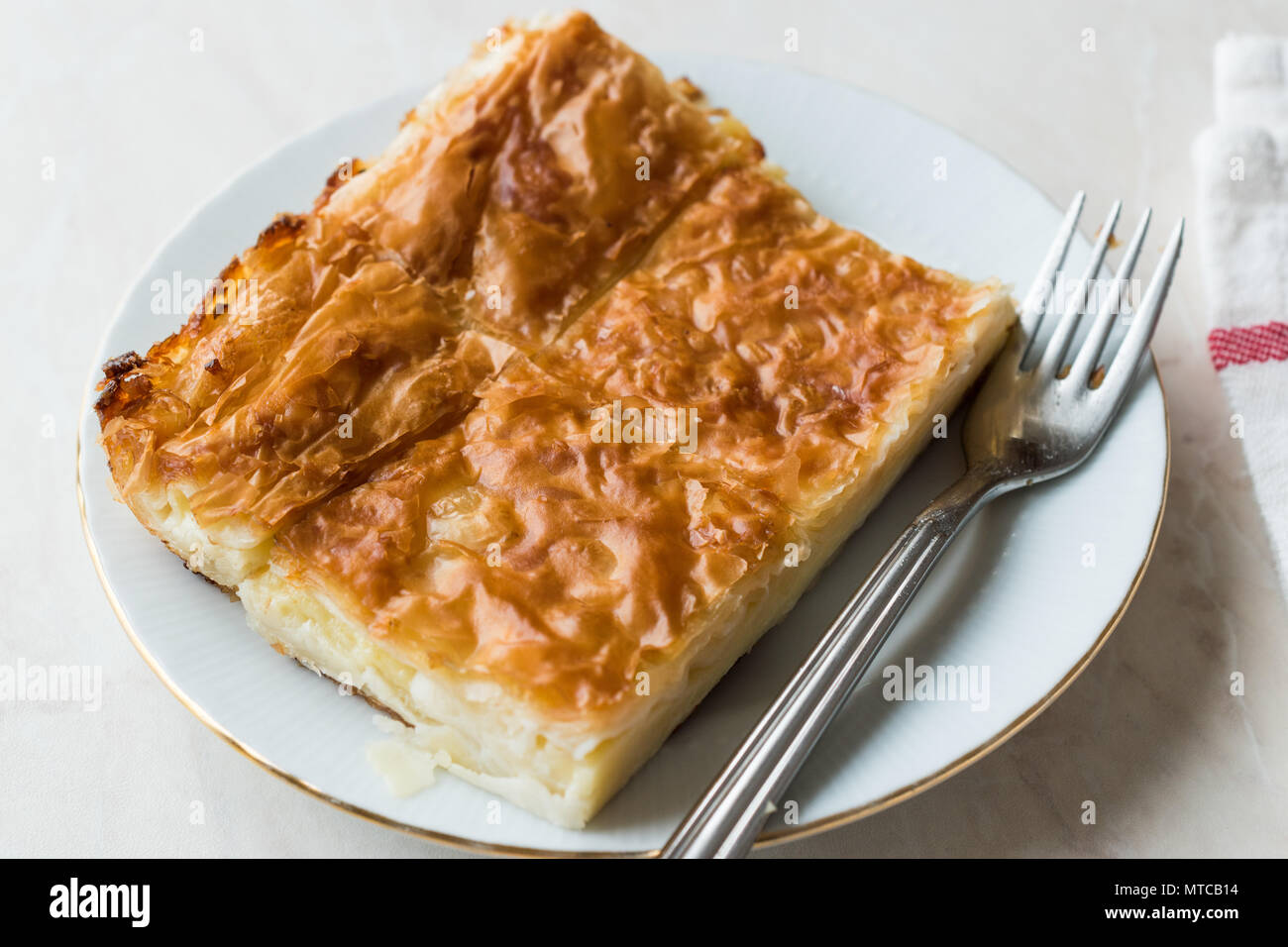 Turkish Su Boregi / Tabla borek or burek. Traditional Food Stock Photo ...