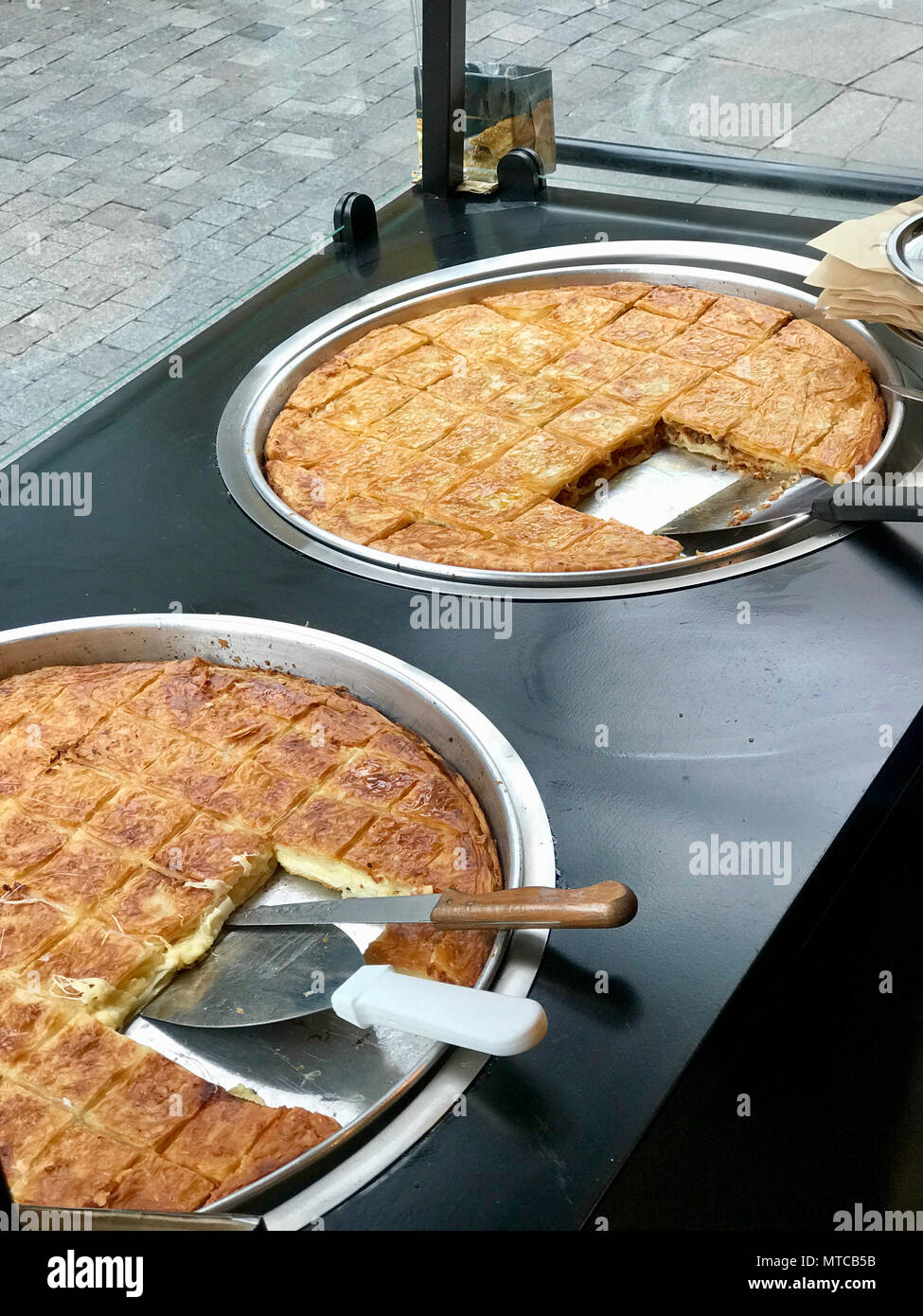 Turkish Su Boregi / Tabla borek or burek Street Food. Traditional Food ...