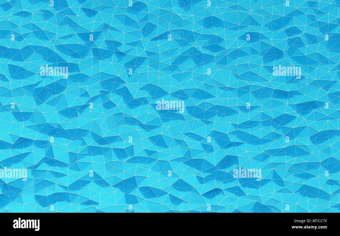 Abstract blue crystallized background. Cg graphics of the polygone ...