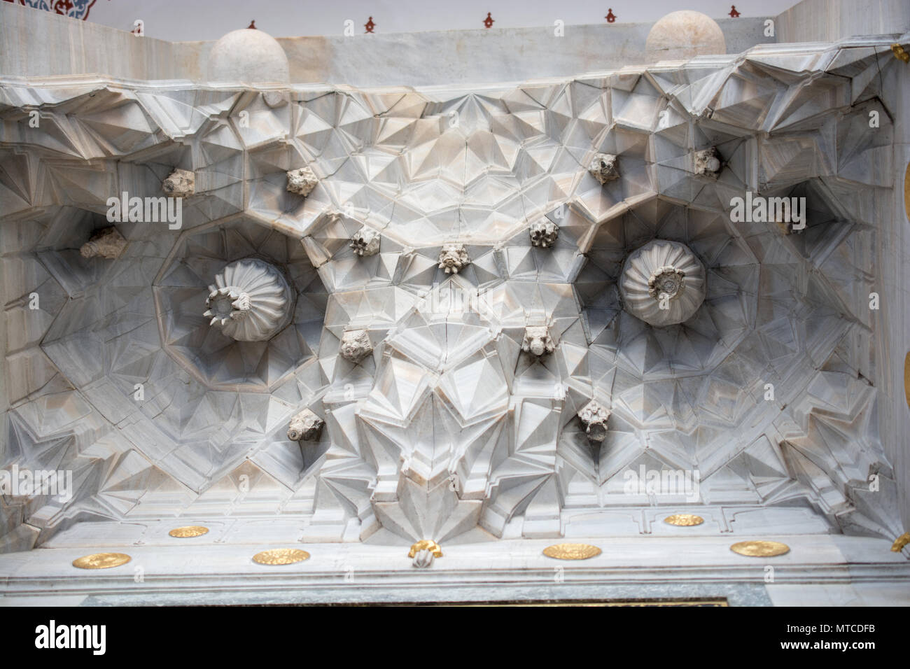 Ottoman Turkish art with geometric patterns on marble Stock Photo - Alamy