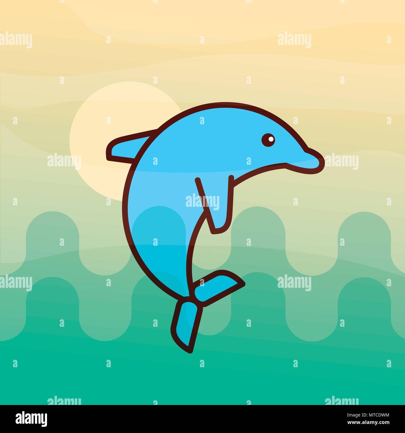 Cartoon dolphin underwater deep Stock Vector Images - Alamy