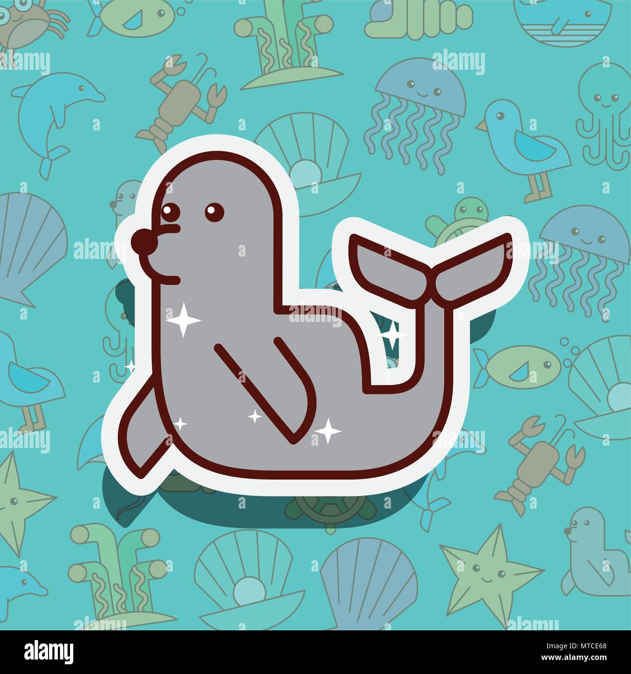 Sea monk drawing Stock Vector Images - Alamy