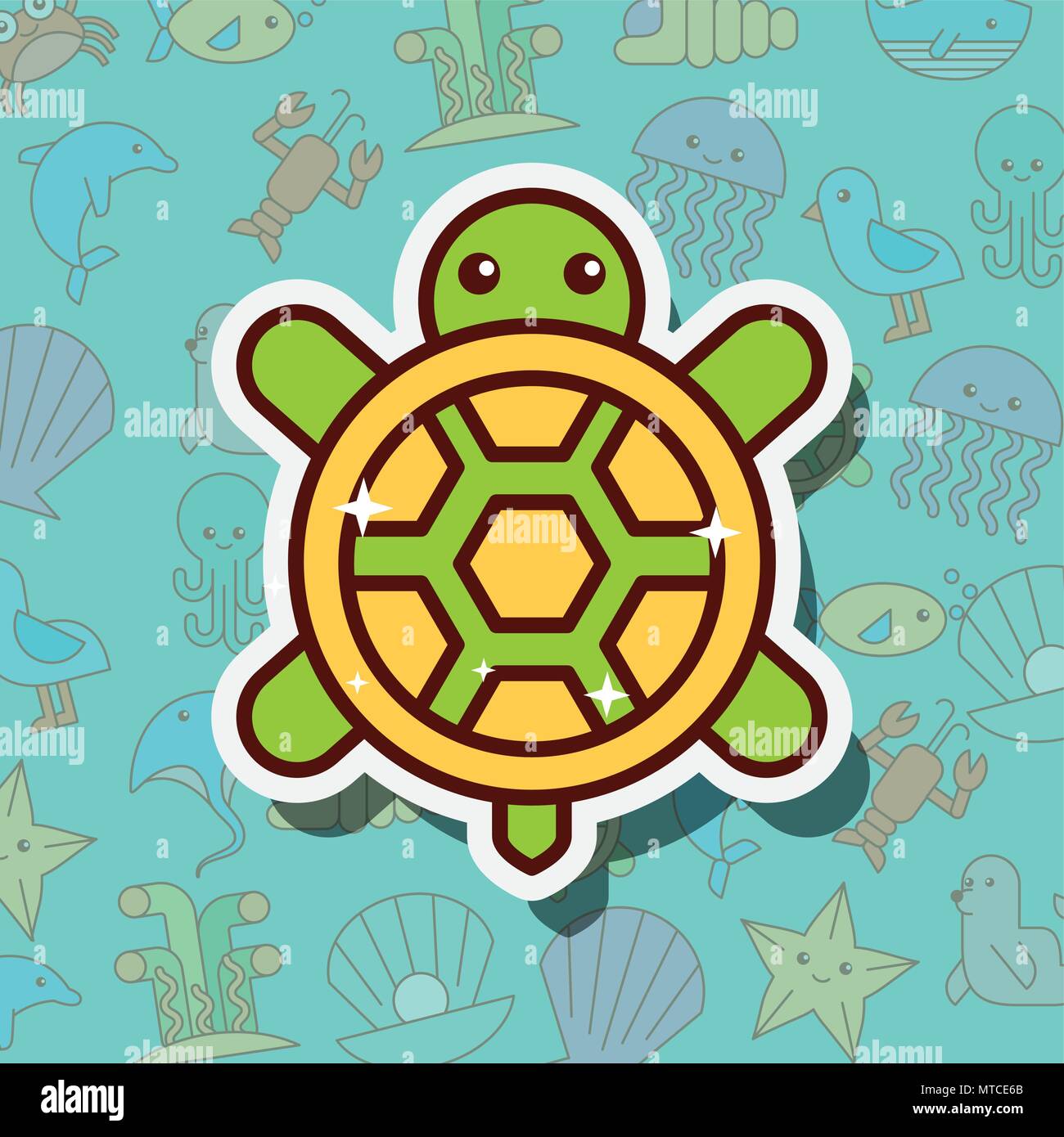 turtle sea life cartoon Stock Vector Image & Art - Alamy