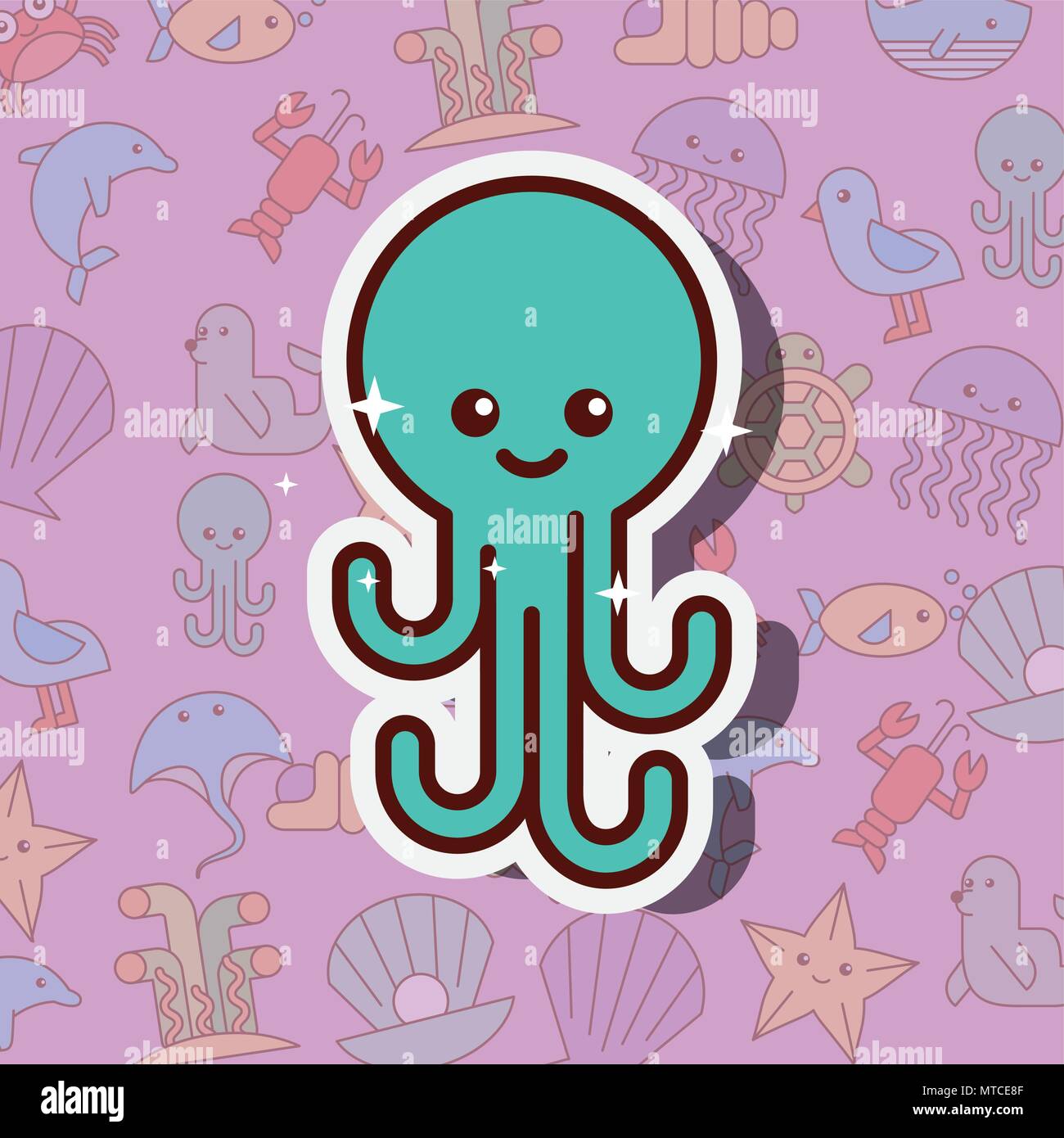 octopus sea life cartoon Stock Vector Image & Art - Alamy