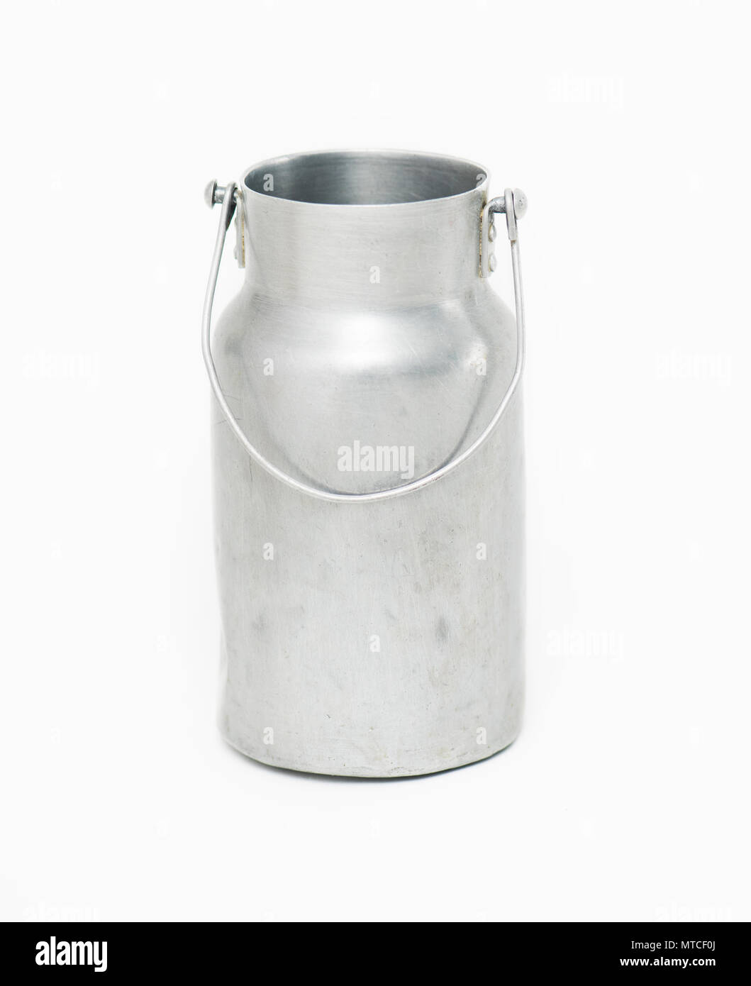 Milk can bottle isolated on white background Stock Photo - Alamy