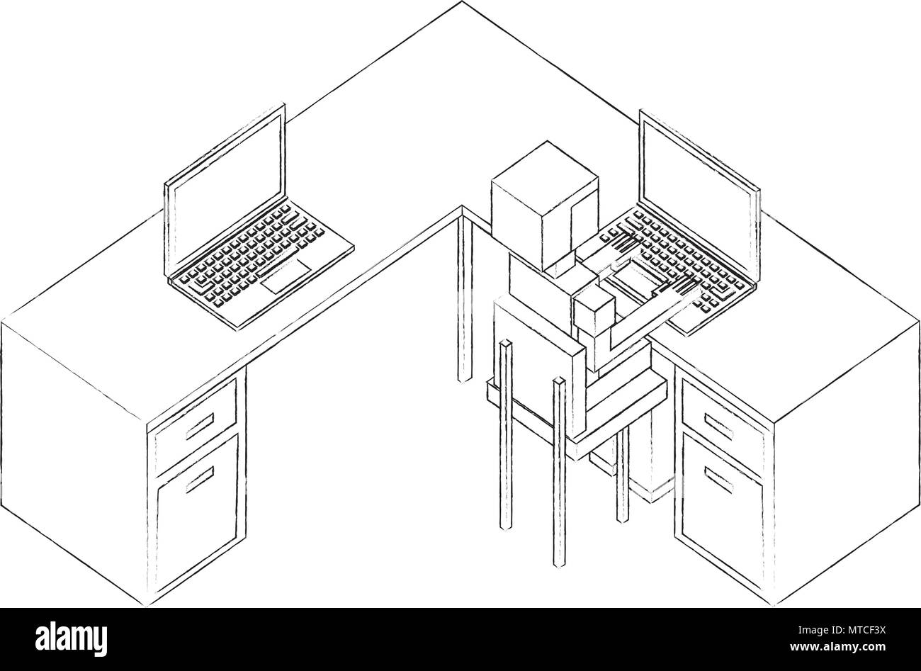 man working in the office isometric characters Stock Vector Image & Art ...