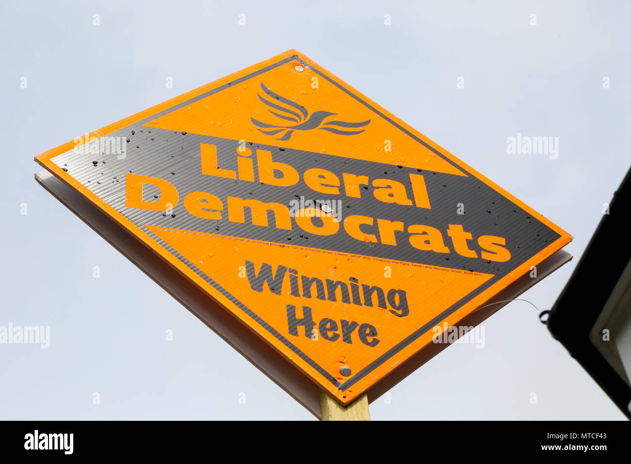 Liberal Democrats Party board outside houses in North London for ...