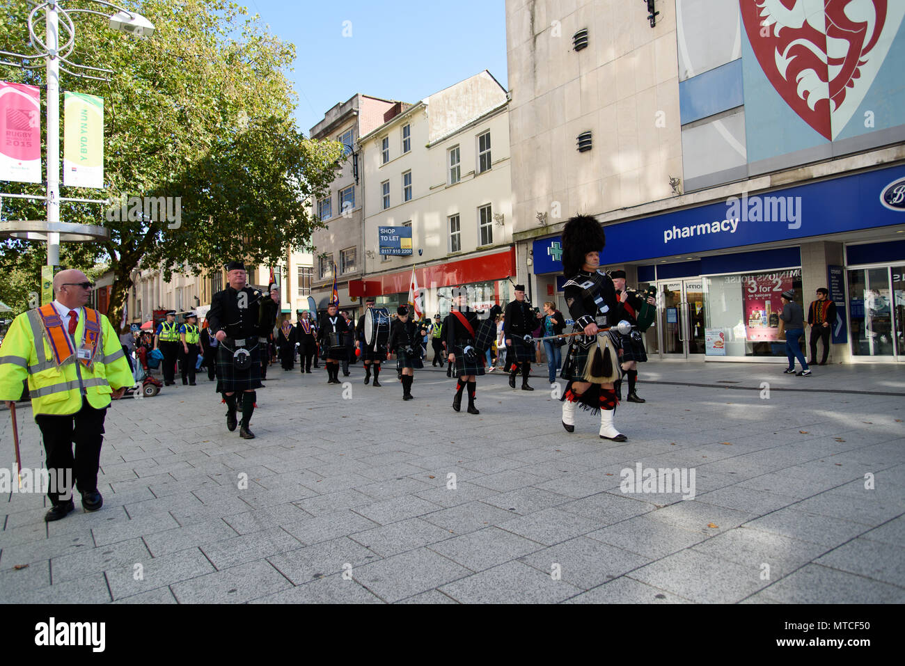 Cardiff, Wales, UK, September 26, 2015: War Memorial Parade through ...