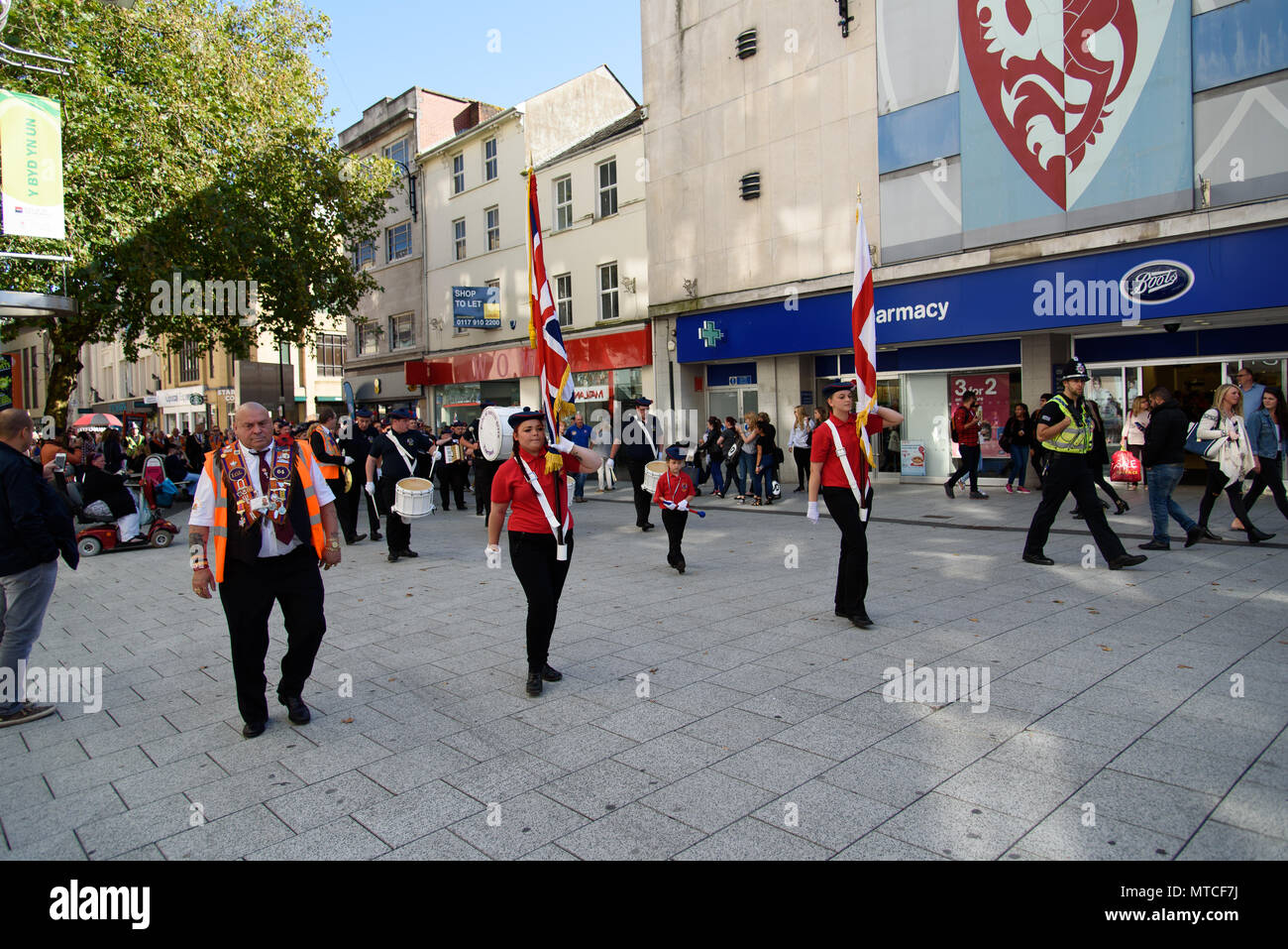 Cardiff, Wales, UK, September 26, 2015: War Memorial Parade through ...