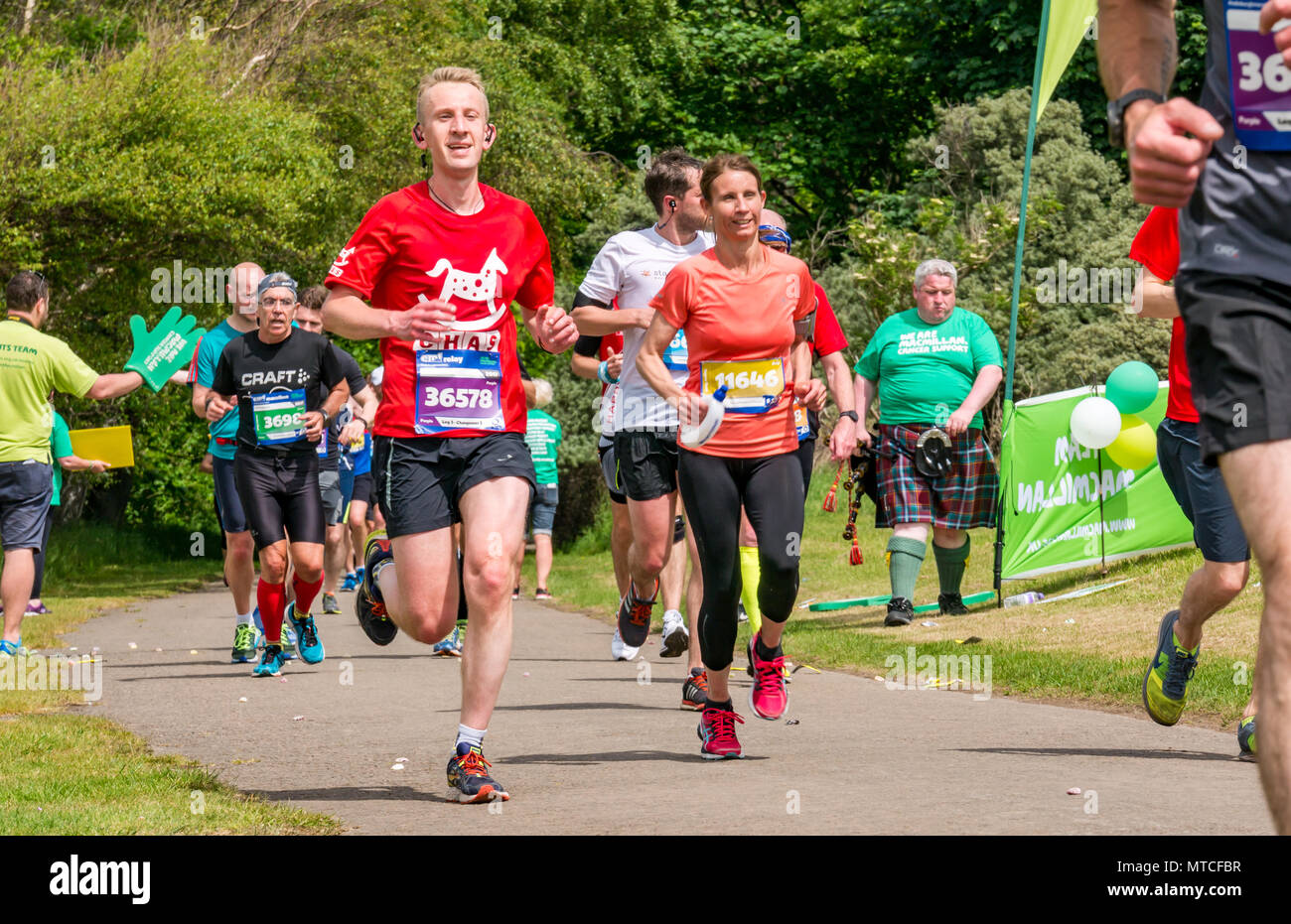 Marathon runners in the Edinburgh Marathon 2017, Gosford Estate, East ...