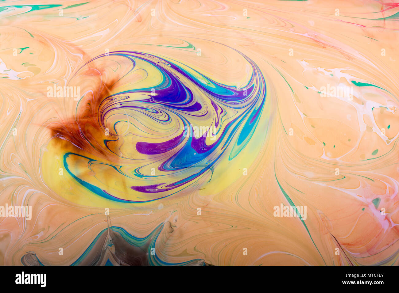 Traditional Turkish marbling artwork patterns as colorful abstract ...