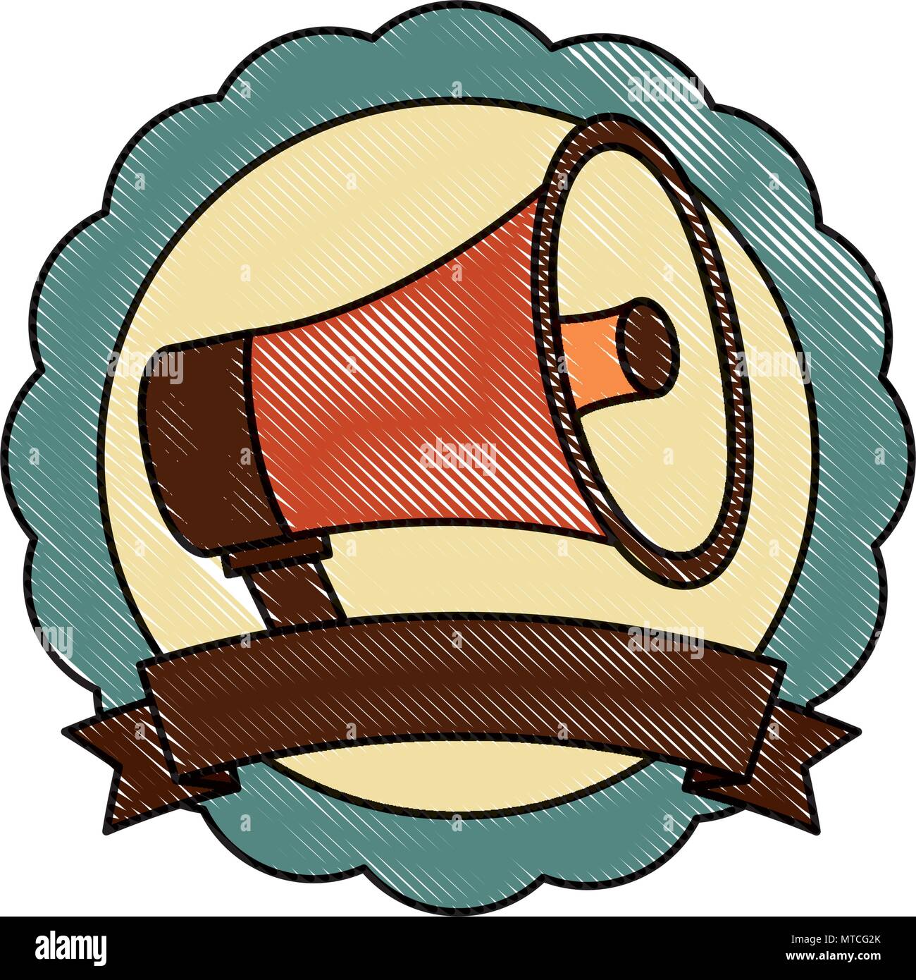 retro megaphone shouting vintage emblem Stock Vector Image & Art - Alamy