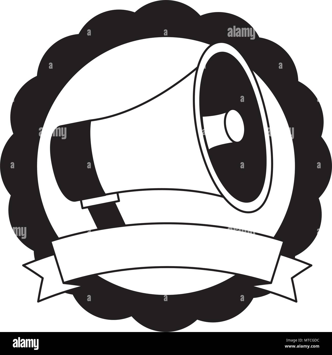 retro megaphone shouting vintage emblem Stock Vector Image & Art - Alamy