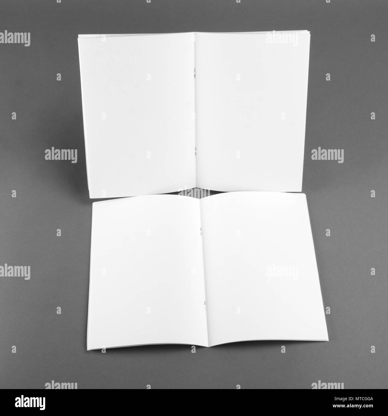 Blank catalog, brochure, magazines, book mock up. Blank opened magazine ...