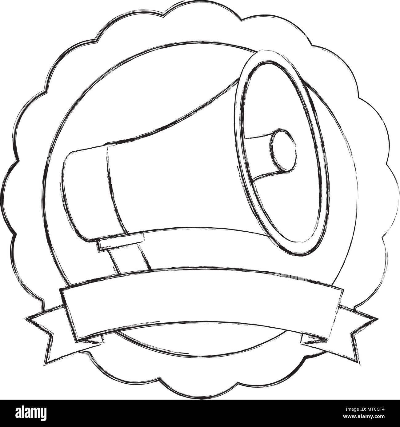 retro megaphone shouting vintage emblem Stock Vector Image & Art - Alamy