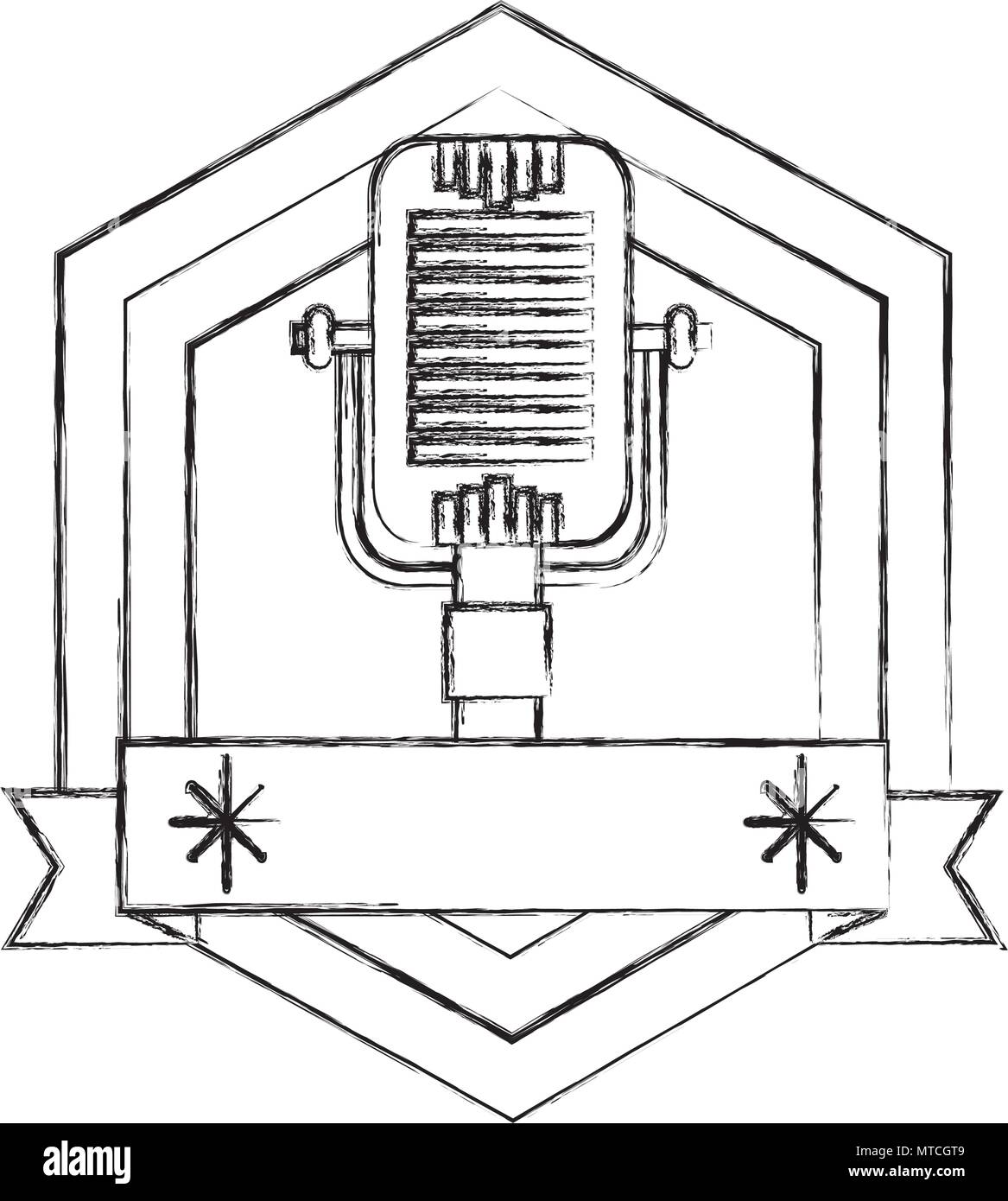 vintage retro microphone classic emblem Stock Vector Image & Art - Alamy
