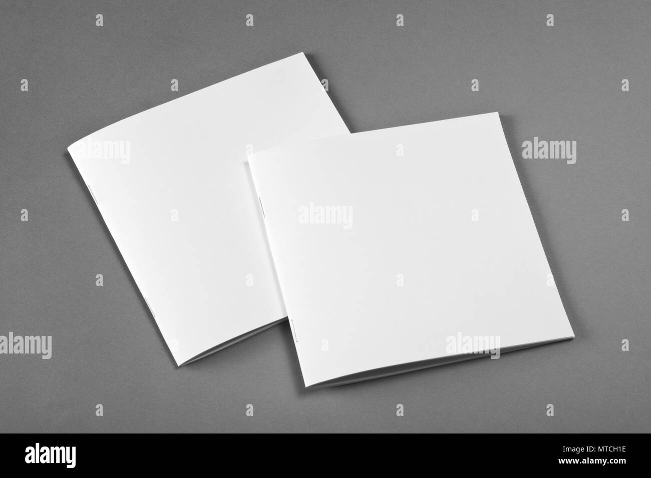 Blank Brochure magazine isolated on grey to replace your design Stock ...