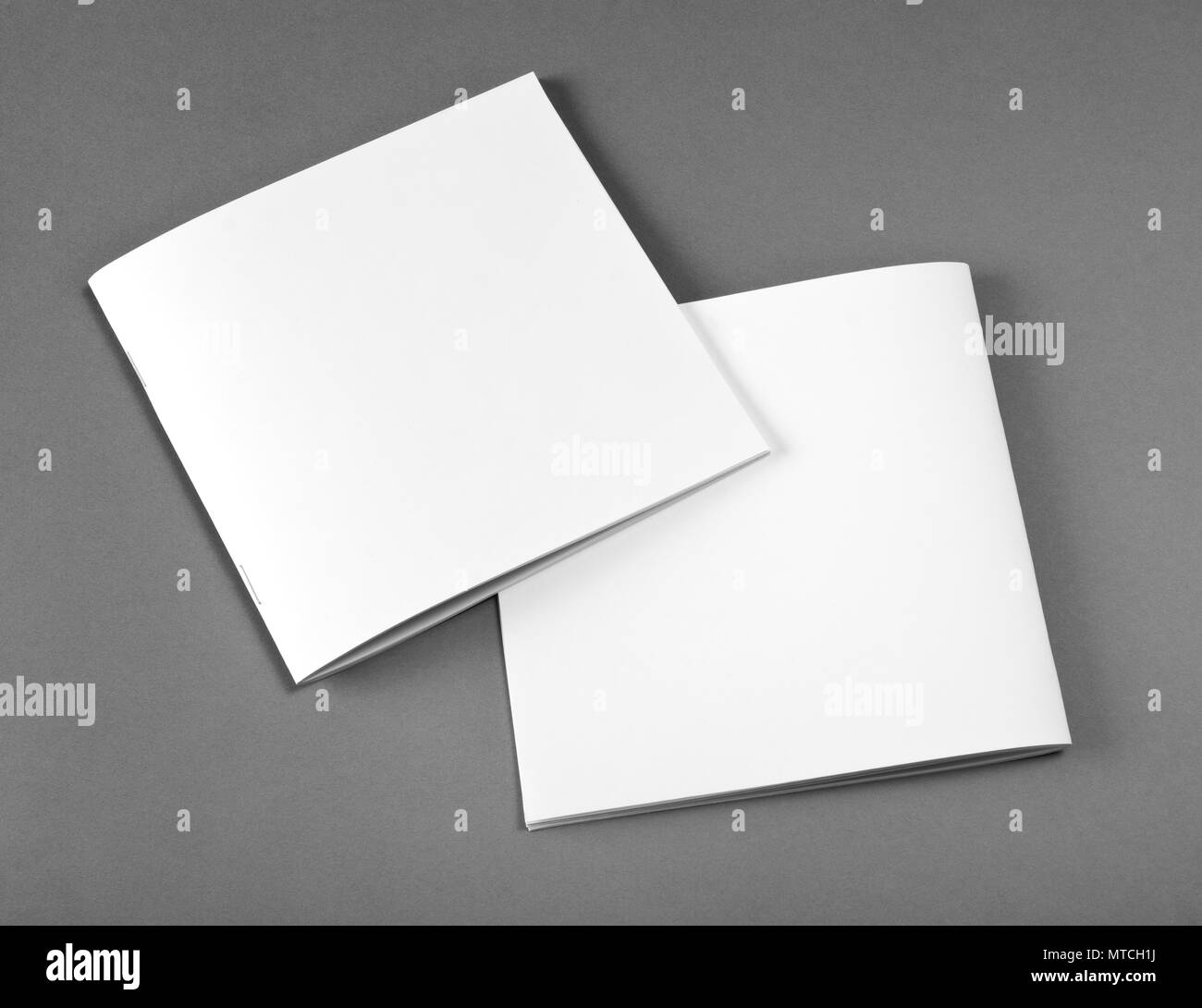 Blank Brochure magazine isolated on grey to replace your design Stock ...