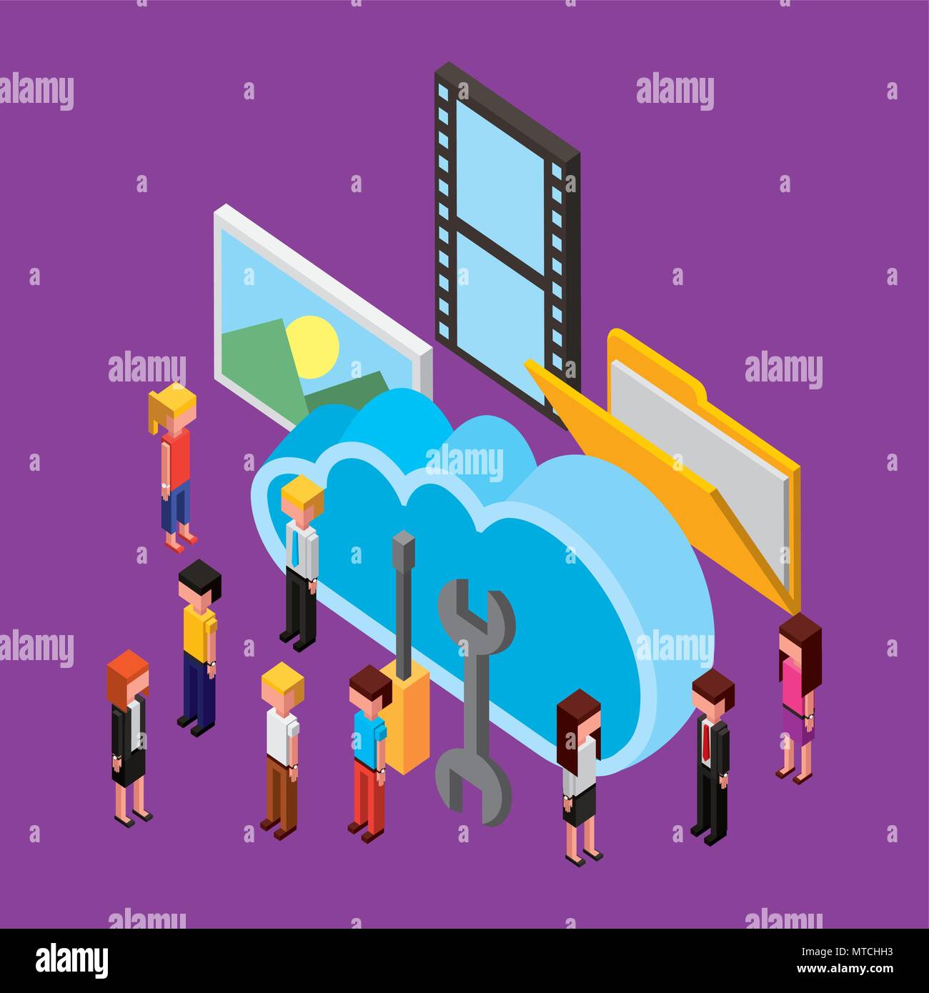people cloud computing storage Stock Vector Image & Art - Alamy