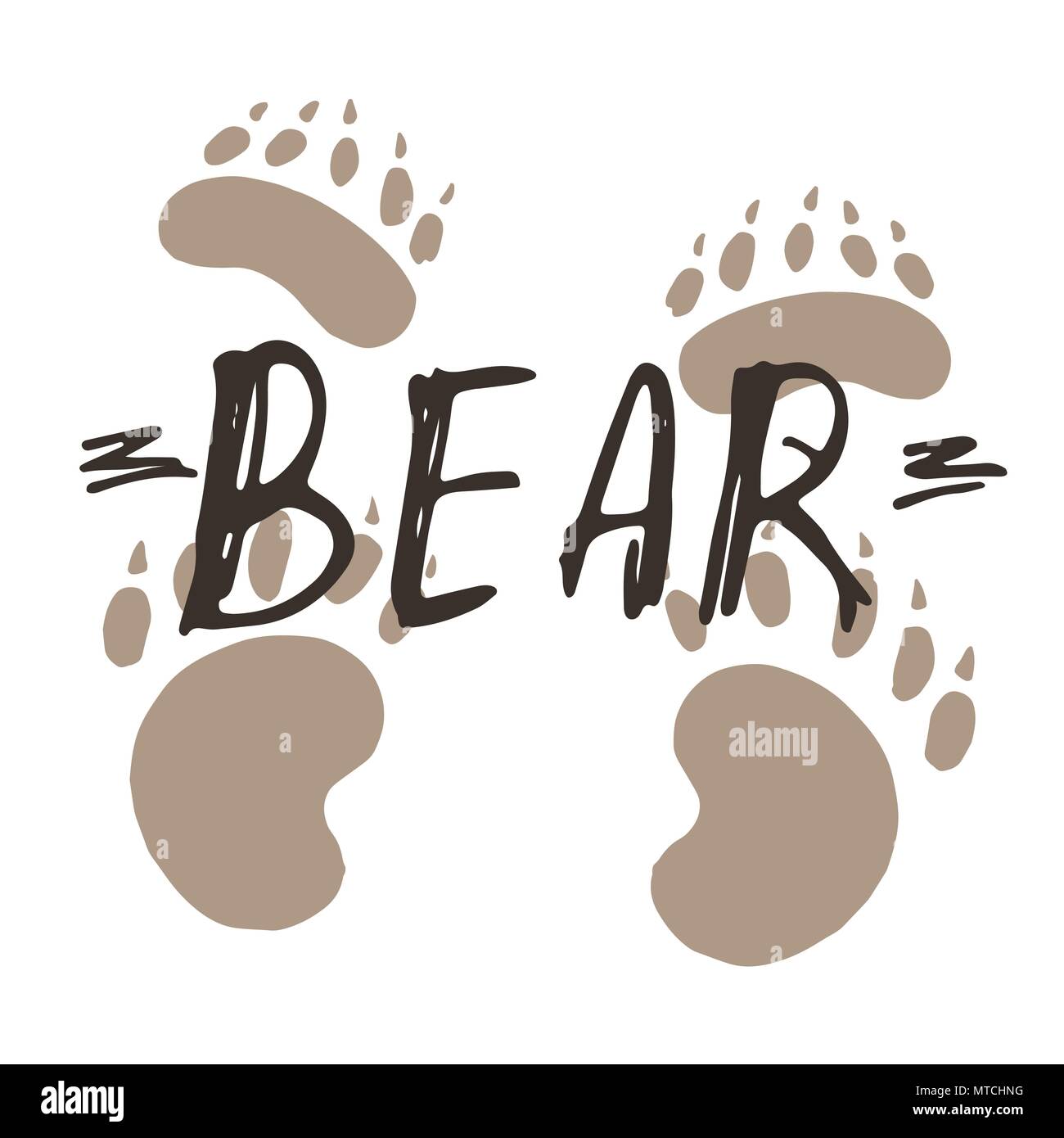 Grizzly paw print Cut Out Stock Images & Pictures - Alamy