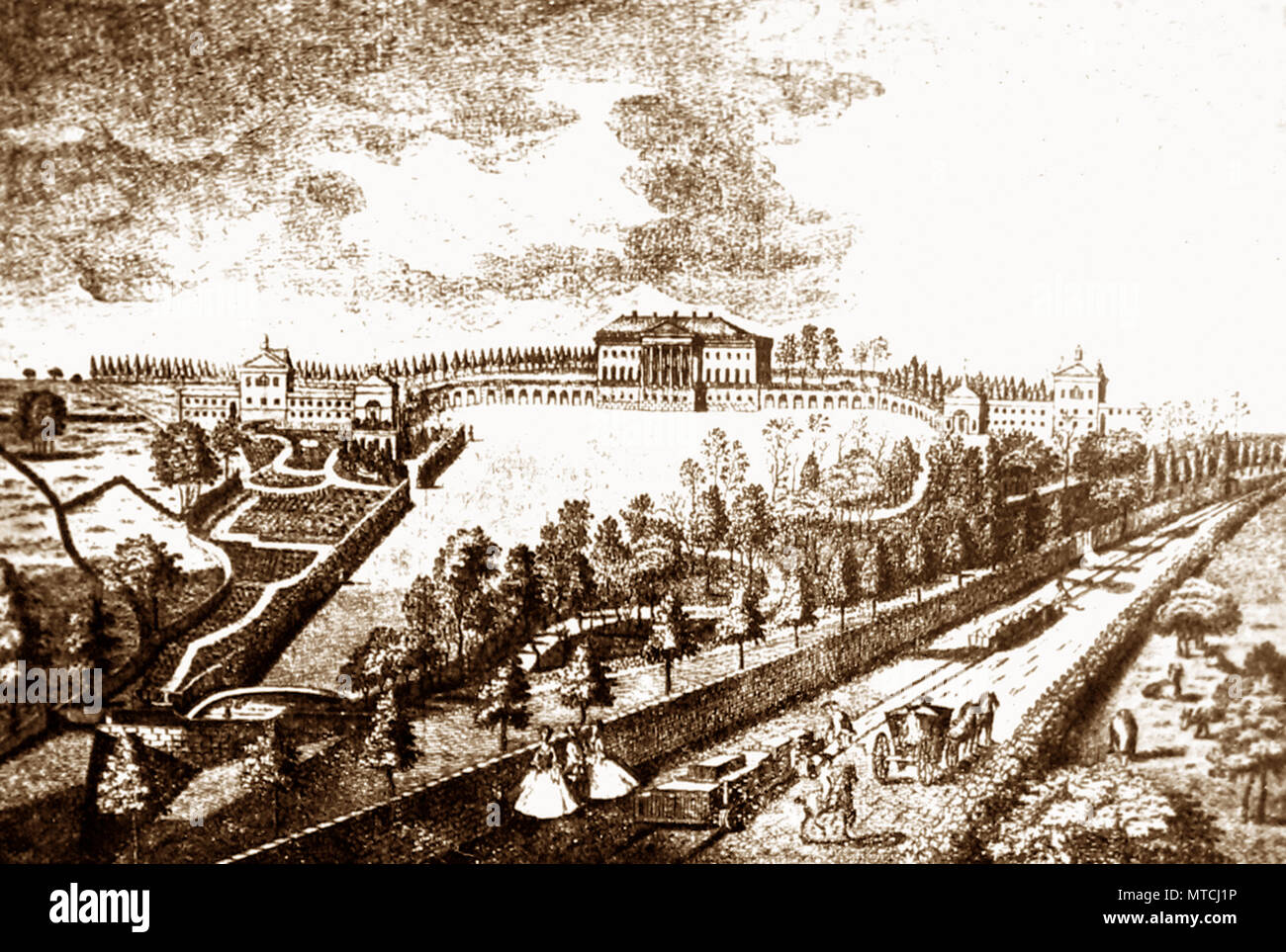 Prior Park (near Bath) wagonway in 1731 Stock Photo - Alamy