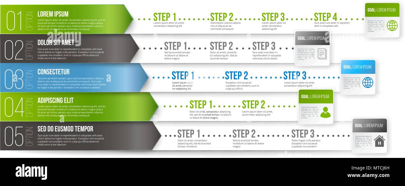 Timeline steps Stock Vector Images - Alamy