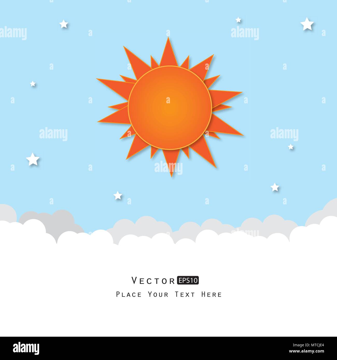 Sun clouds paper on sky Stock Vector Images - Alamy