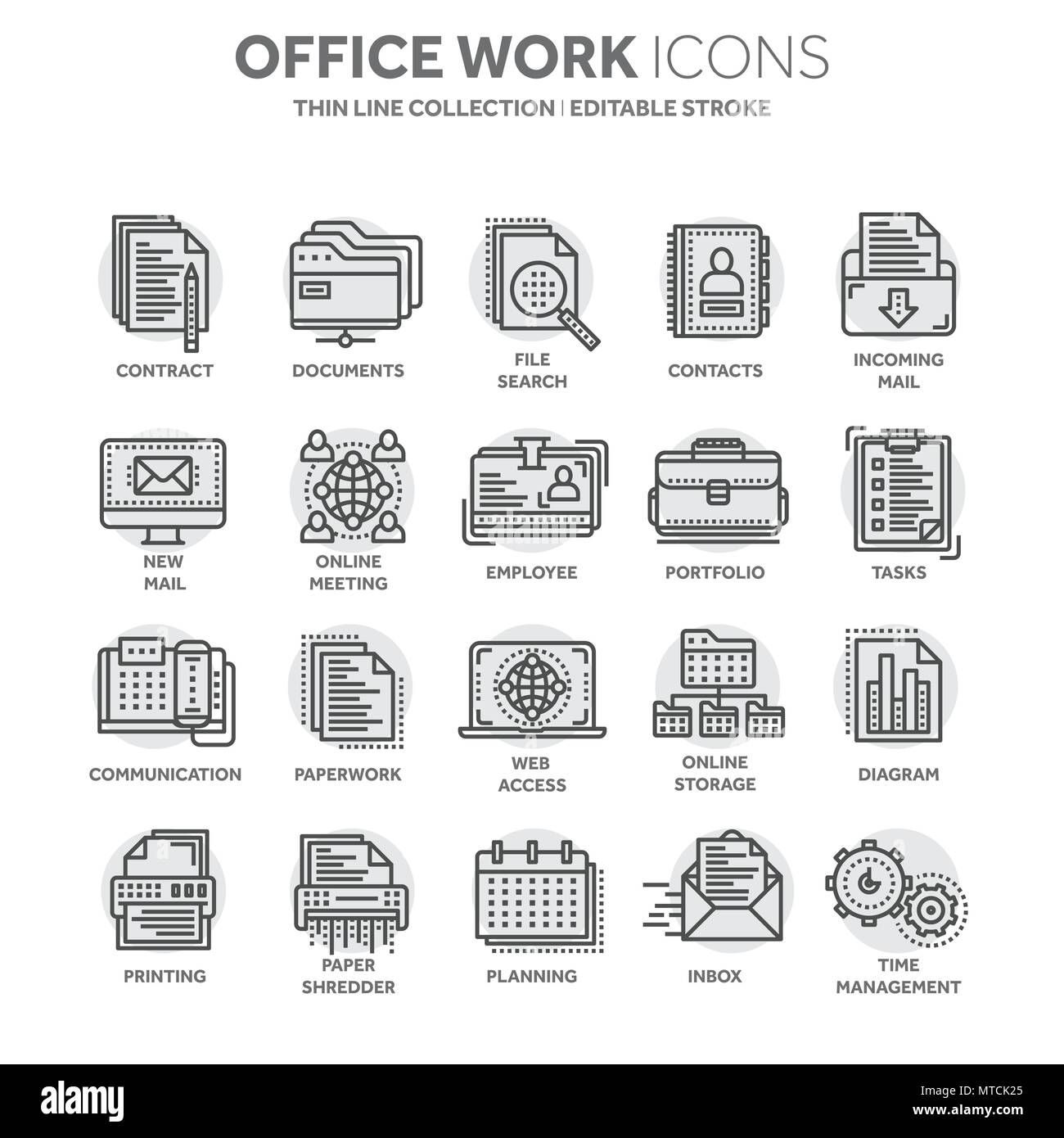 Business and office work. Documents, paperwork. Businessman. Thin line ...