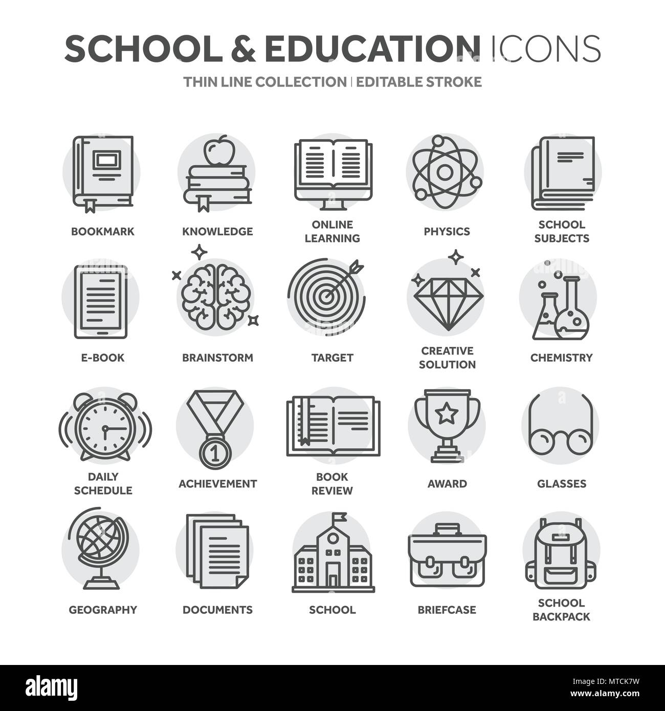 School bus circle icon hi-res stock photography and images - Alamy