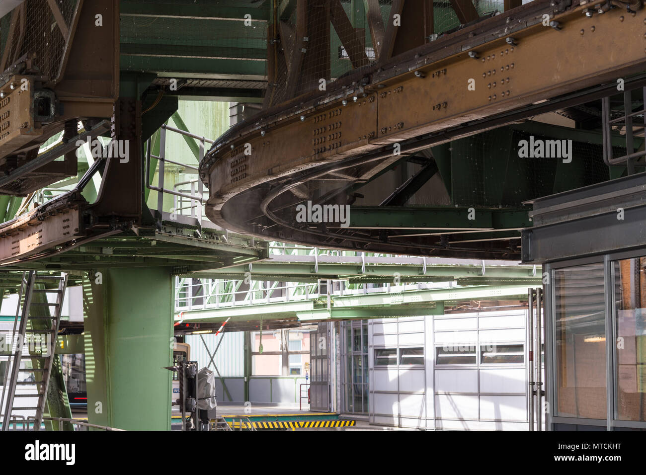 The supporting framework of the Wuppertaler suspension railway consists ...