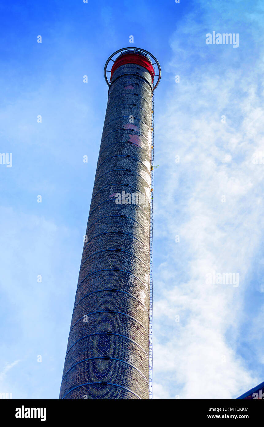 General view of an industrial plant refinery, consisting of pipes and ...