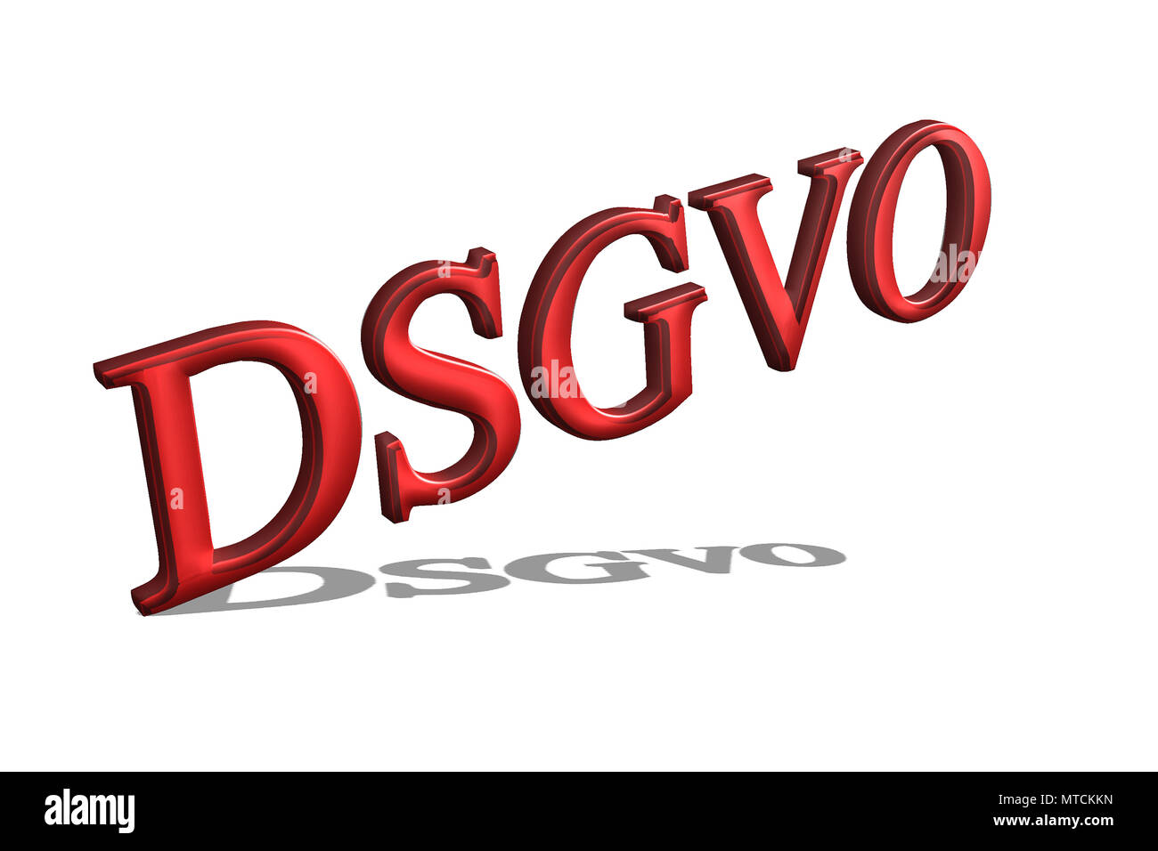 DSGVO Basic Data Protection Regulation, concept in 3D with shadow Stock ...