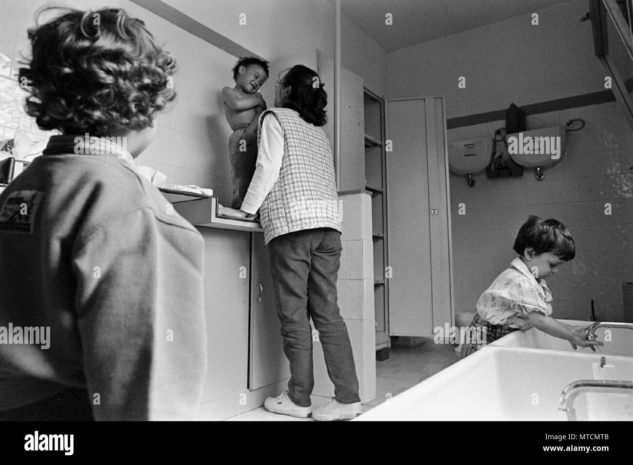 Interior primary school in Black and White Stock Photos & Images - Alamy