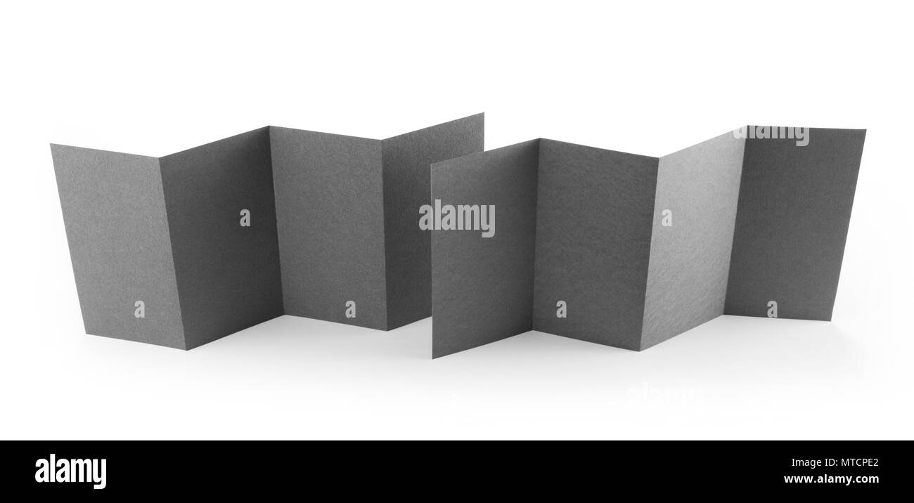 Blank folded paper leaflet or flyer mockup Stock Photo - Alamy