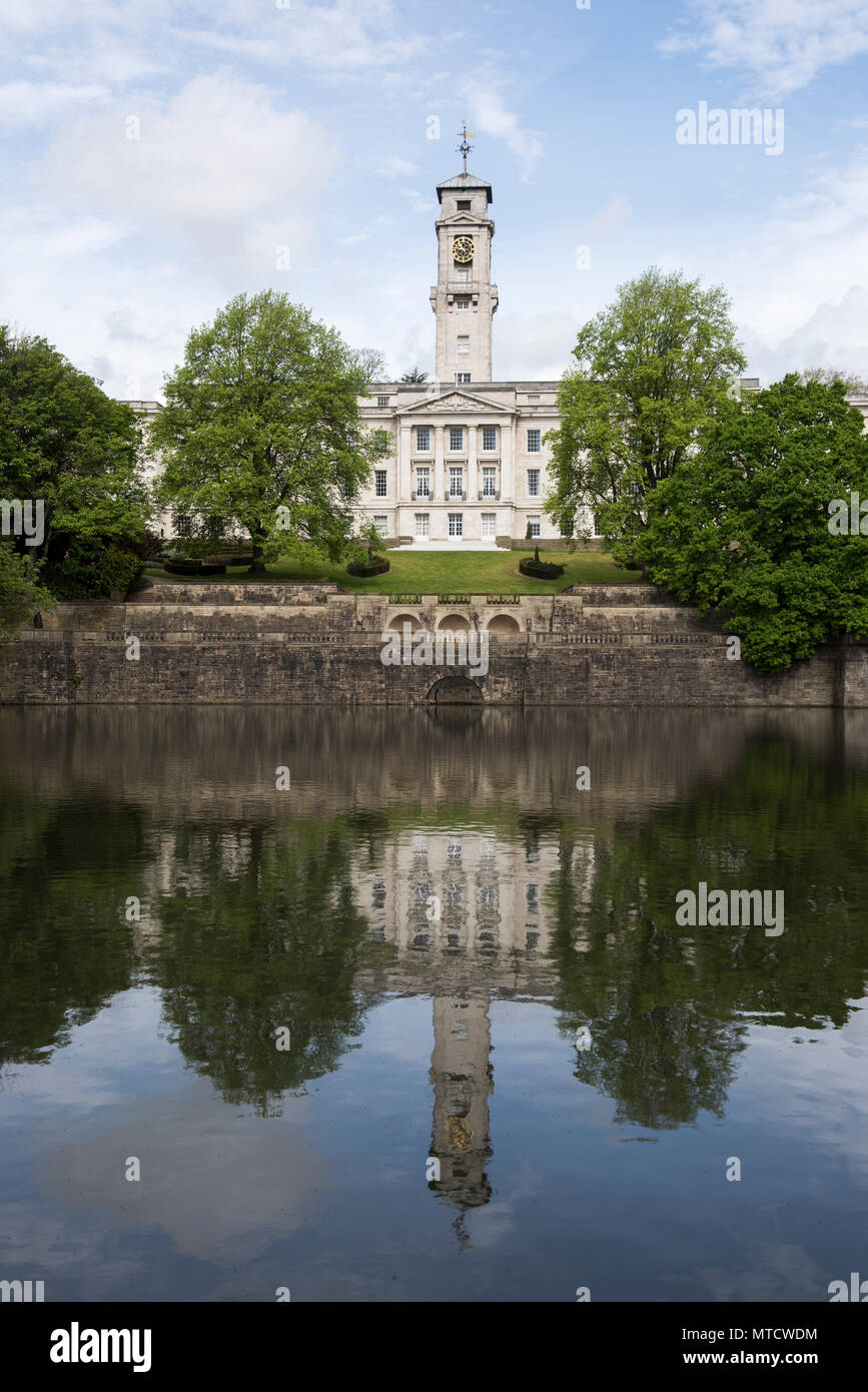 Trent Building reflected in the Lake at Highfields University Park in ...