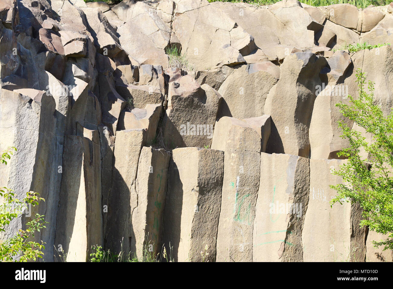 Basalt columns landscape rock background in Ukraine Stock Photo - Alamy