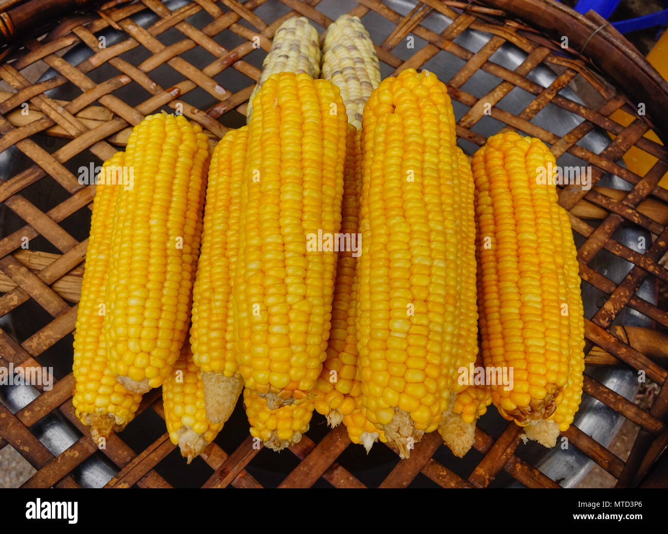 Boiled corns at street market in Yangon, Myanmar Stock Photo - Alamy