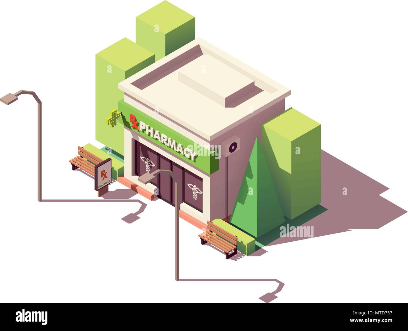 Pharmacy vector flat illustration Cut Out Stock Images & Pictures - Alamy