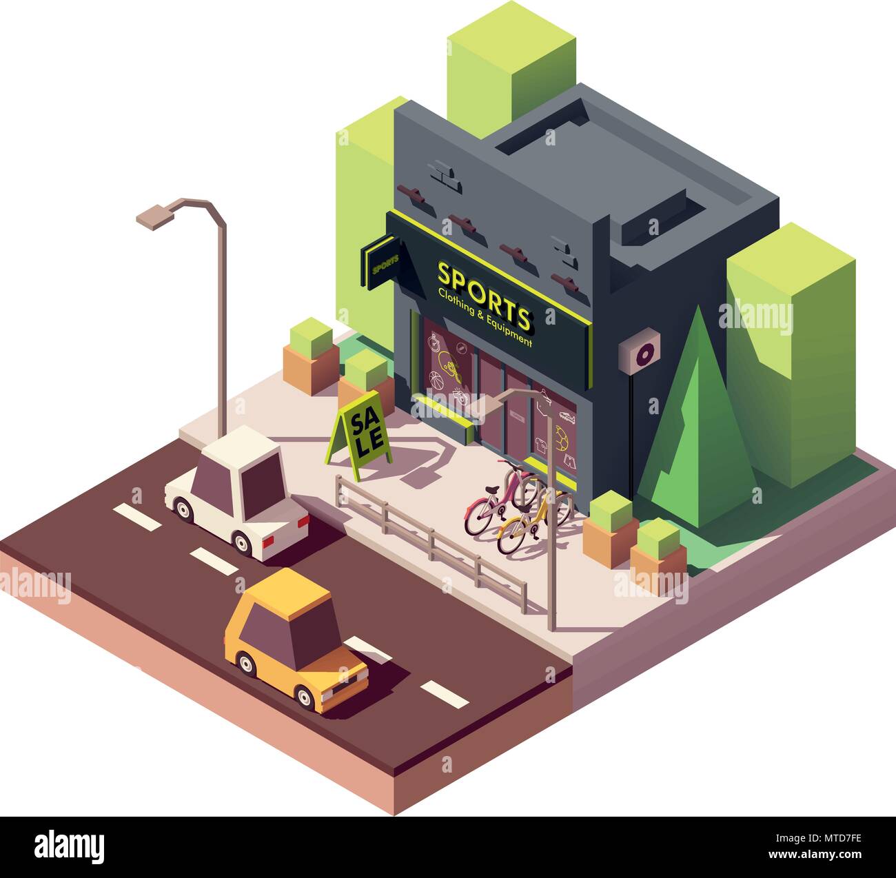 Vector isometric sports and fitness store Stock Vector Image & Art - Alamy