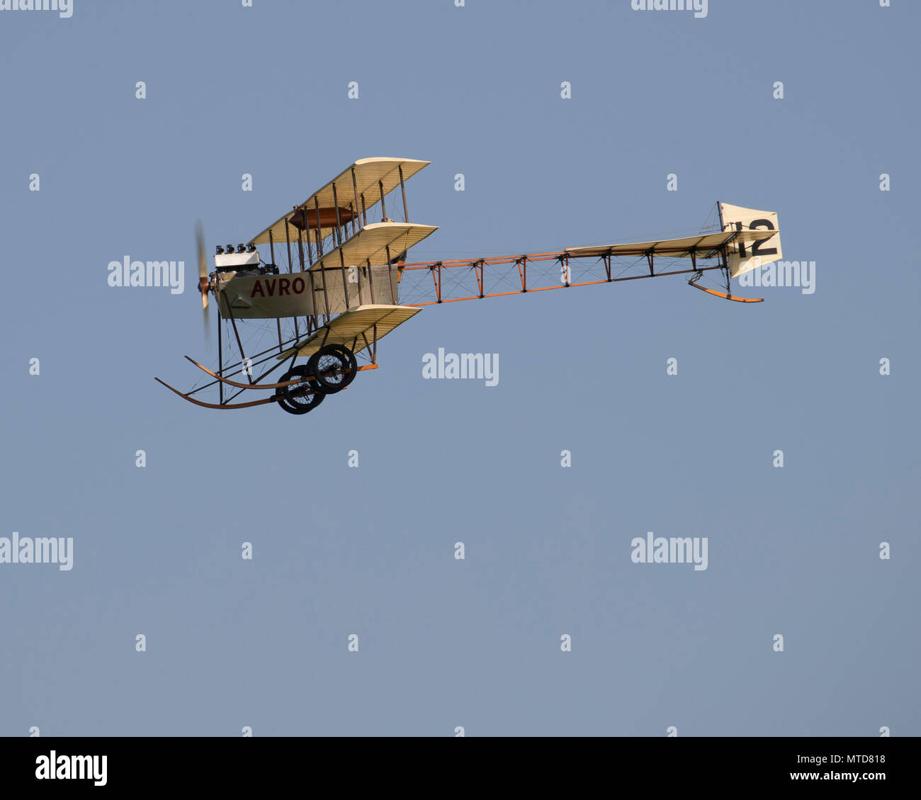 Avro Triplane flying at the Shuttleworth Trust Stock Photo - Alamy