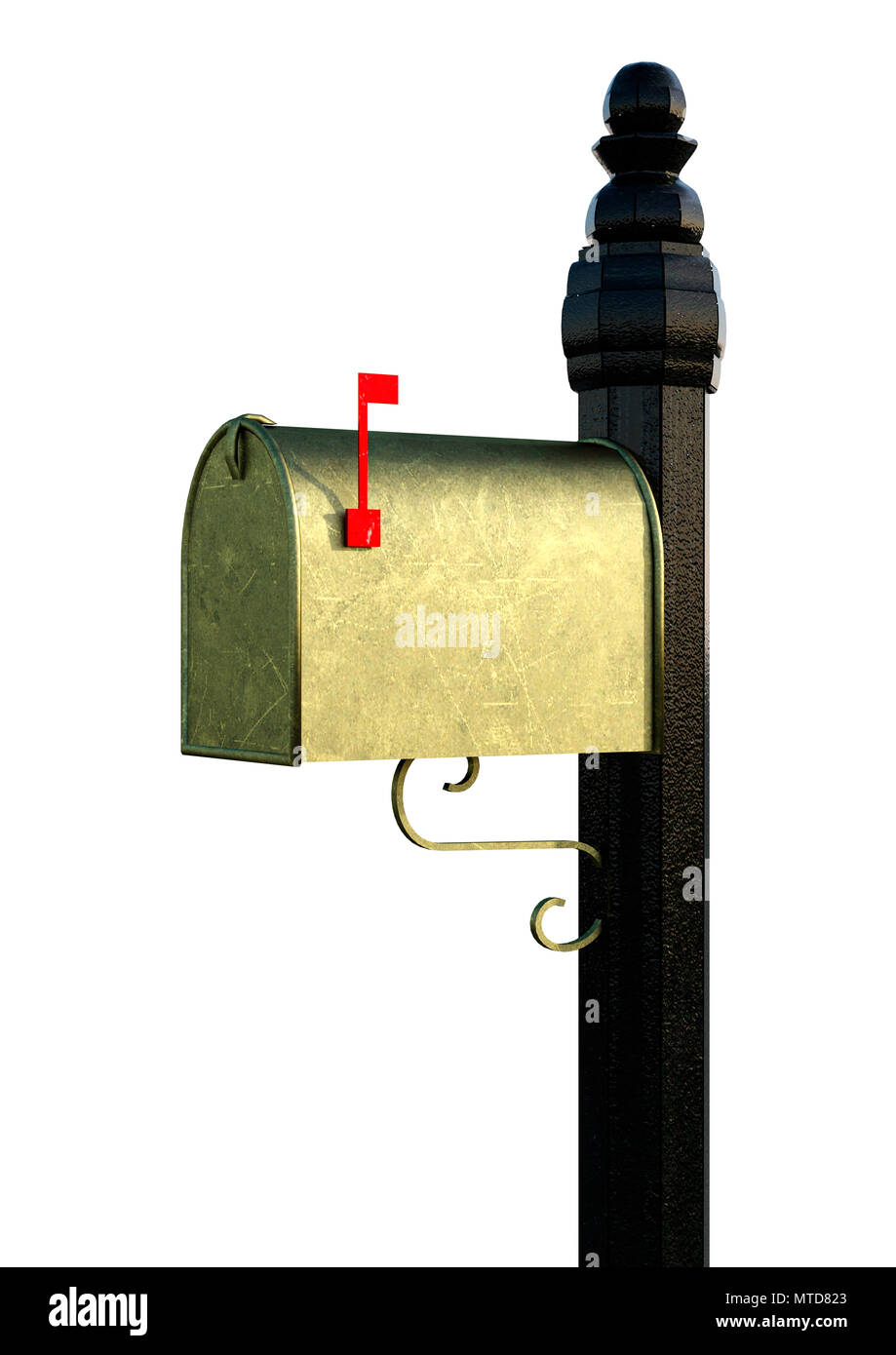 3D rendering of a residential mailbox isolated on white background ...