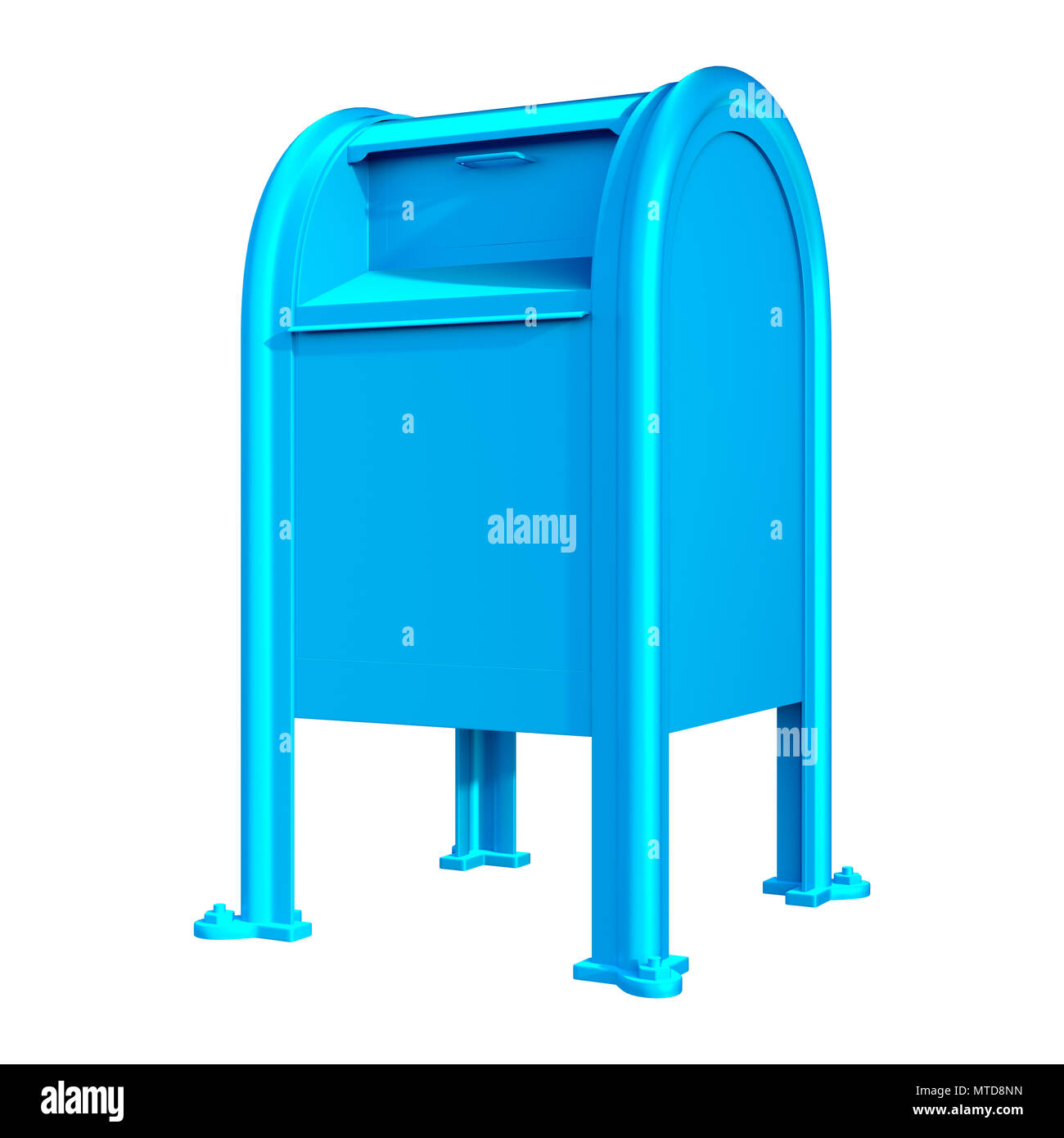 3D rendering of a blue postbox isolated on white background Stock Photo ...